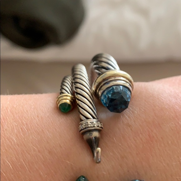 David Yurman | Jewelry | David Yurman Cable Bracelet With Blue Stone ...